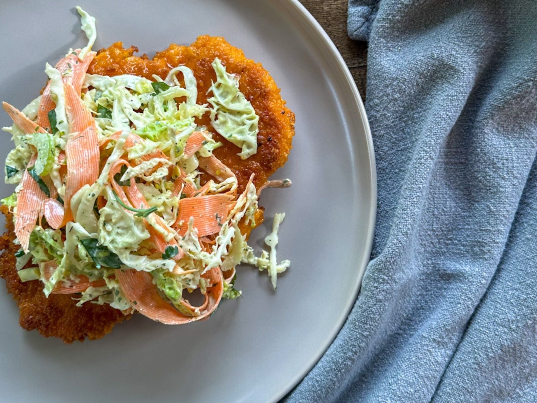 Crispy Buffalo Chicken with Ranch Slaw – Olive Branch Oil & Spice