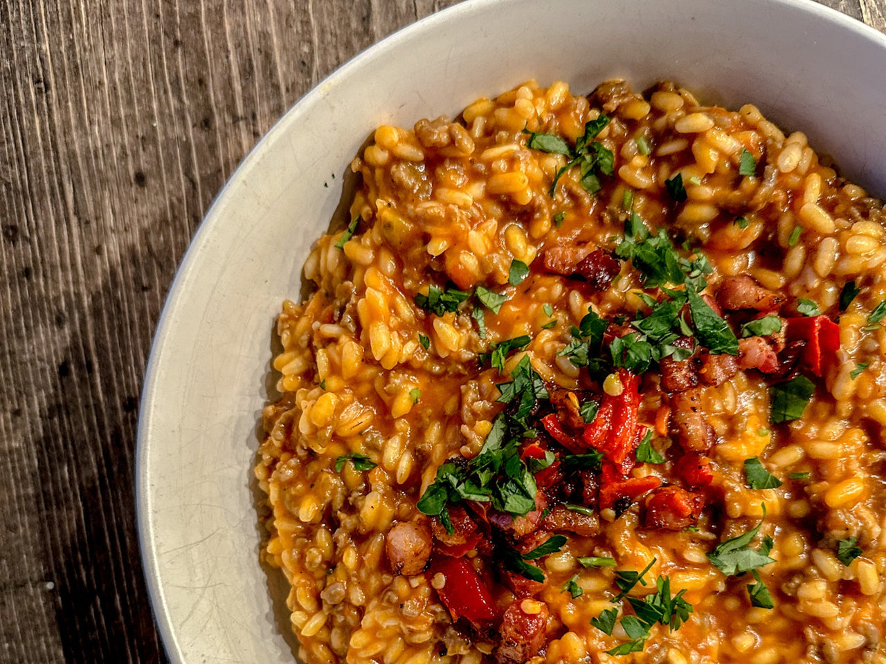Spicy Sausage and Tomato Risotto – Olive Branch Oil & Spice